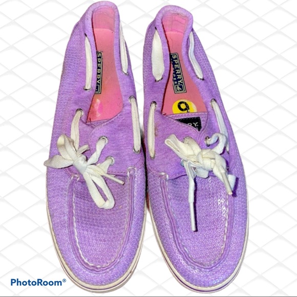 Sperry Shoes | Purple Sperrys With Sequins | Poshmark